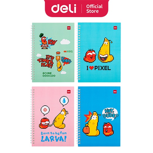 Jual LARVA SPIRAL NOTEBOOK A5 60 SHEETS (ASST) (PCS) | Shopee Indonesia