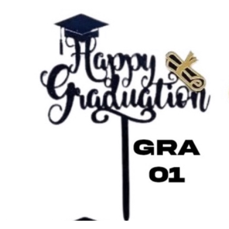 Jual Cake Topper Happy Graduation / Topper Cake Dekorasi | Shopee Indonesia