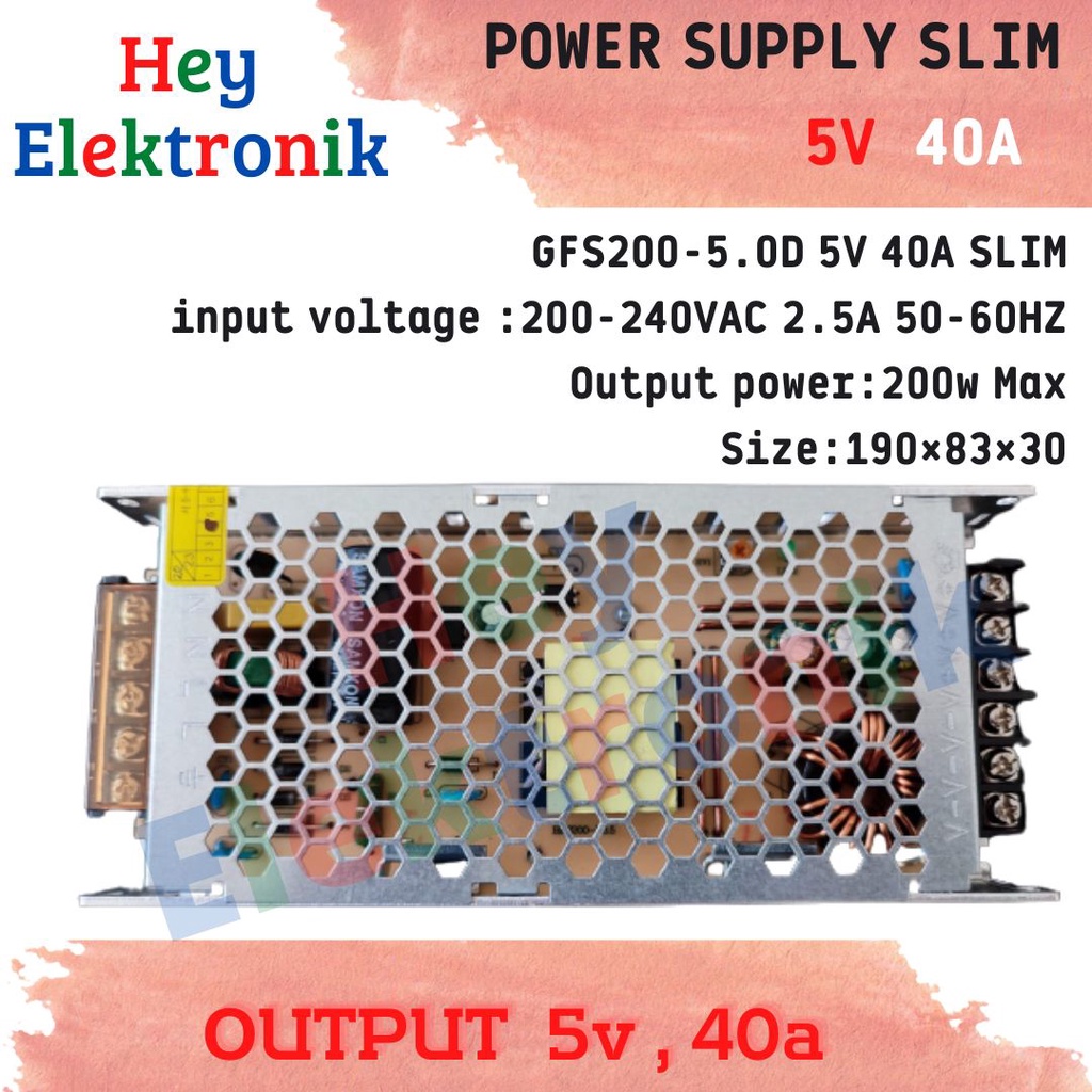 Jual POWER SUPPLY RUNNING TEXT SLIM ADAPTOR TRAVO 5V 20A 40A 60A ...