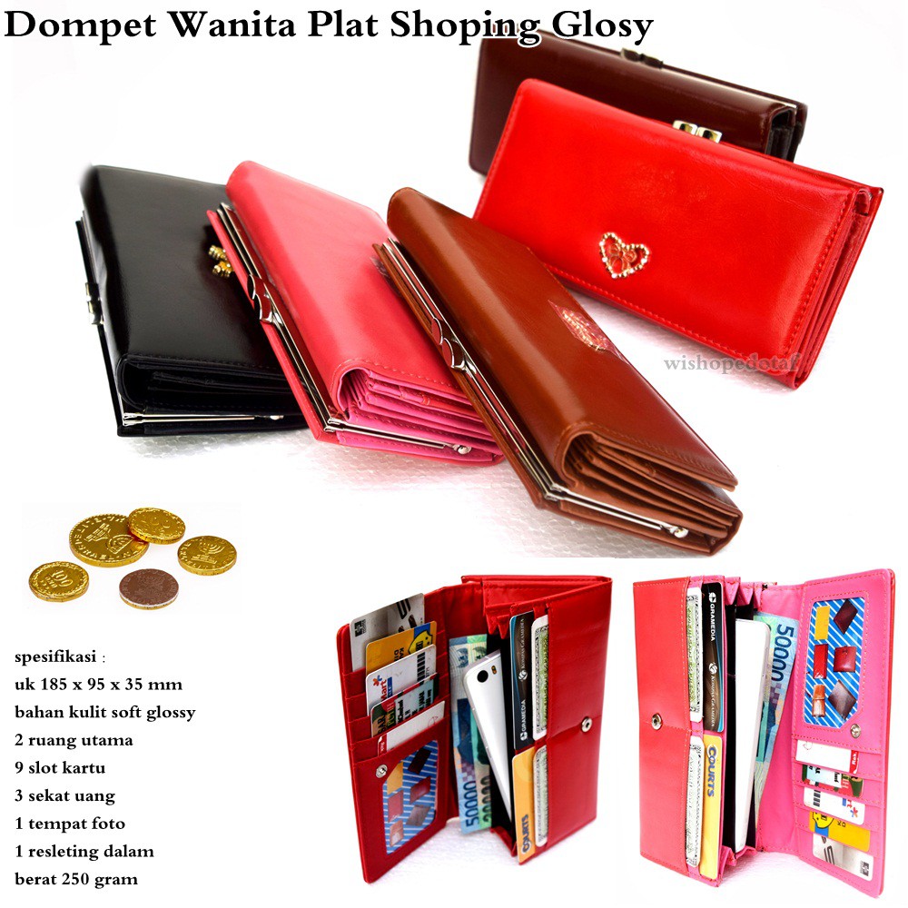 Jual Dompet import Wanita Plat Shoping Glossy | Shopee Indonesia
