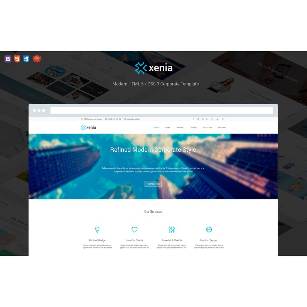Jual Landing HTML Page - Xenia Refined HTML 5 / CSS 3 Corporate ...