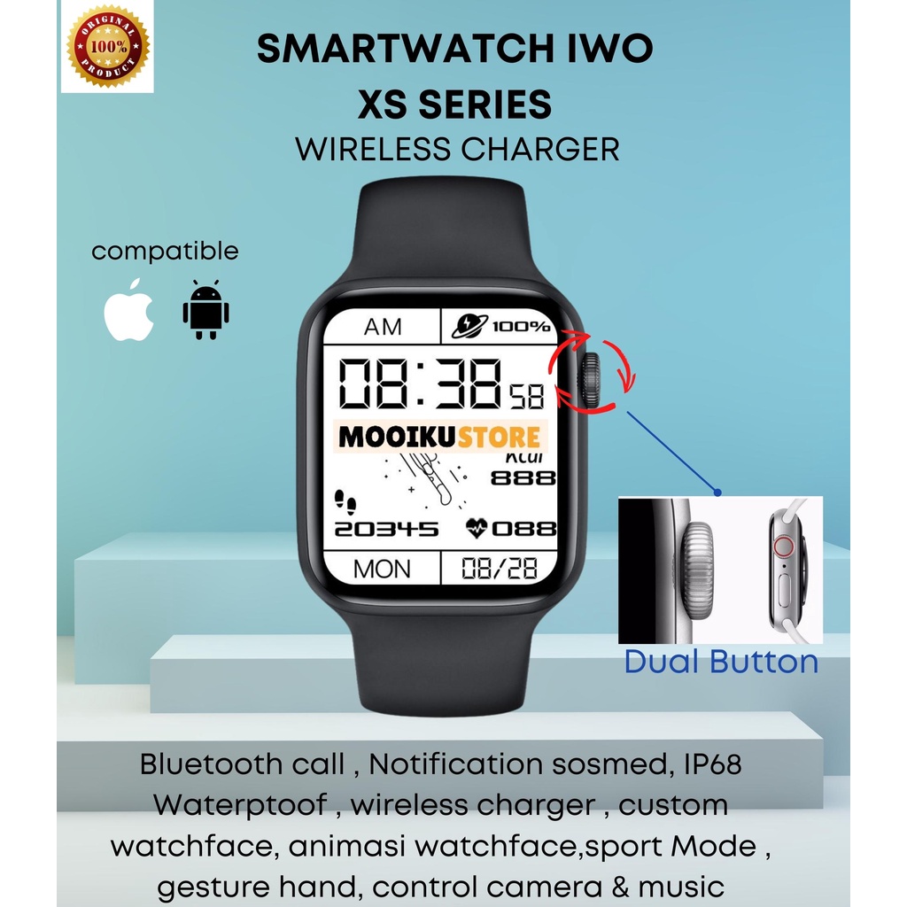 Jual SMARTWATCH IWO XS iwo LTE HD DISPLAY 1.75 Inch full touch screen ...