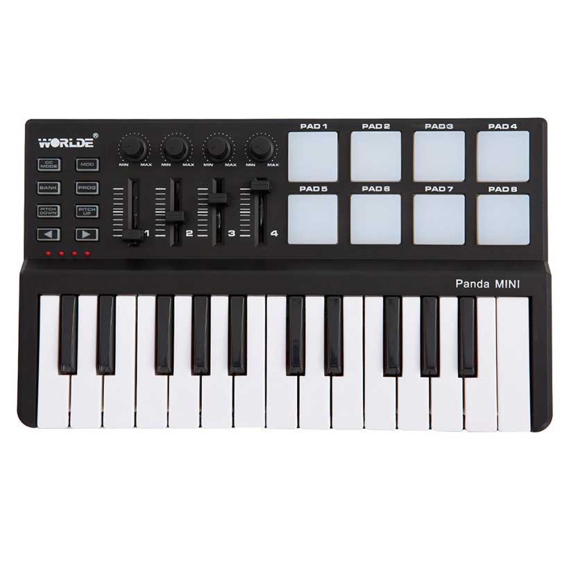 Jual WORLDE PANDA MINI Keyboard Midi Controller 25 Key 8 Drum Pad ...
