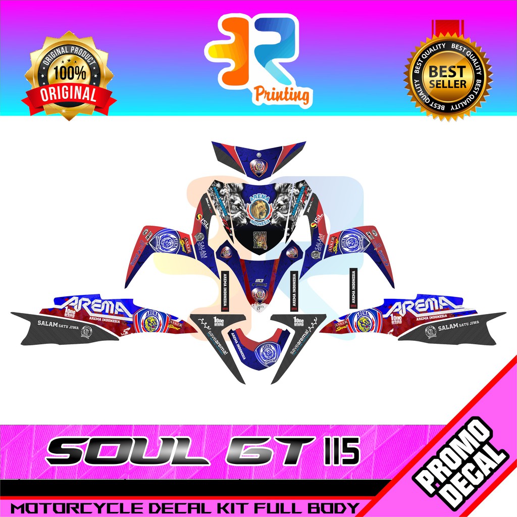 Jual STIKER DECAL STRIPING MOTOR SOUL GT 115 AREMA INDONESIA STICKER ...