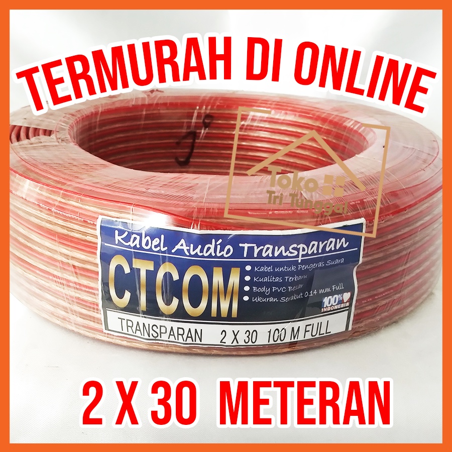 Jual Kabel Listrik Audio Model Transparan Serabut 2 x 30 Meter 2x30 Meteran | Shopee Indonesia