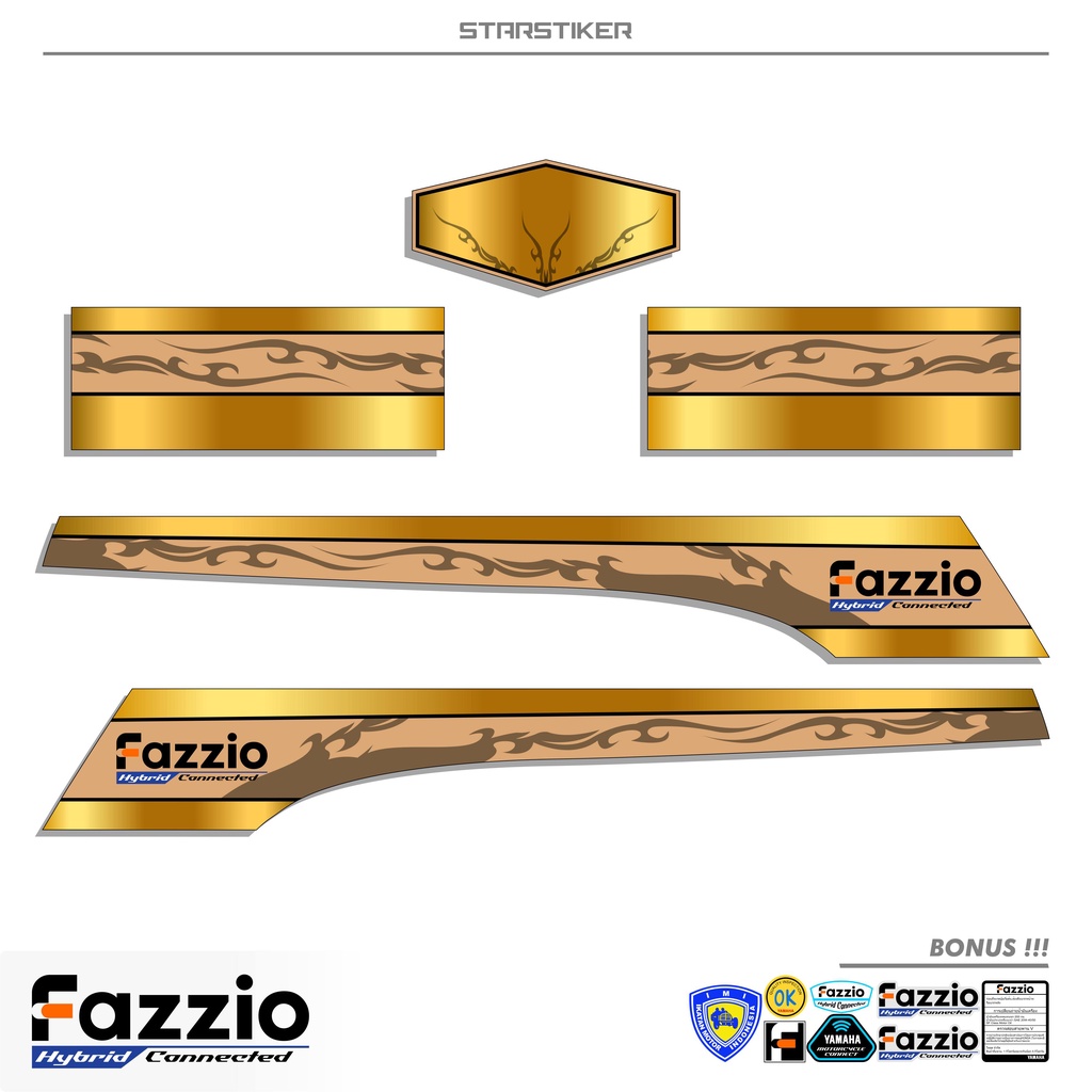 Jual 0FF2 STRIPING FAZZIO / LIST GOLD / STICKER / STIKER / YAMAHA ...