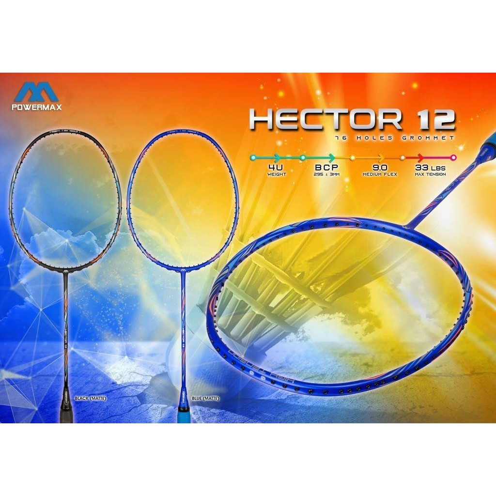 Jual Raket Power Max Hector 12 Original Bisa tegangan sampe 33 Lbs ...