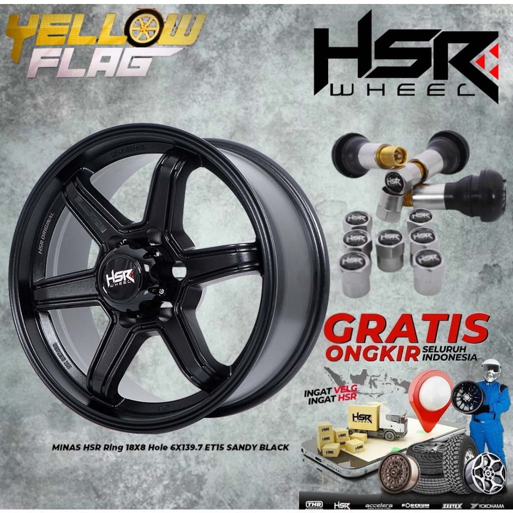 Jual Velg Racing Murah Ring 18 HSR MINAS Lobang 6 Pelek Mobil Pajero Sport | Shopee Indonesia