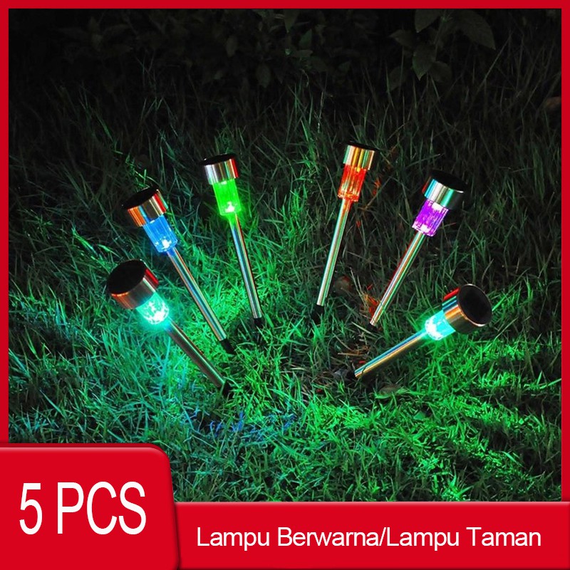 Jual 5Pcs Lampu LED Surya Luar Ruangan Lampu Taman Halaman Rumput ...