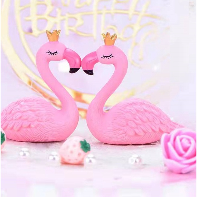 Jual Cake Topper Miniatur Toper Hiasan Kue Ulang Tahun Flamingo Crown /Pcs | Shopee Indonesia