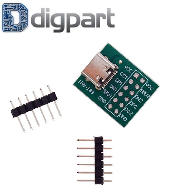 Jual USB TYPE-C to DIP PCB Connector Solder Female Dip Pin Header ...