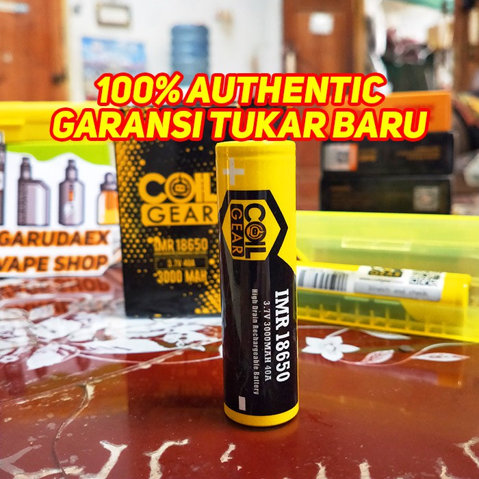 Jual COIL GEAR 3000MAH 40A AUTHENTIC 18650 BATERAI MOD ORIGINAL BATTERY ...