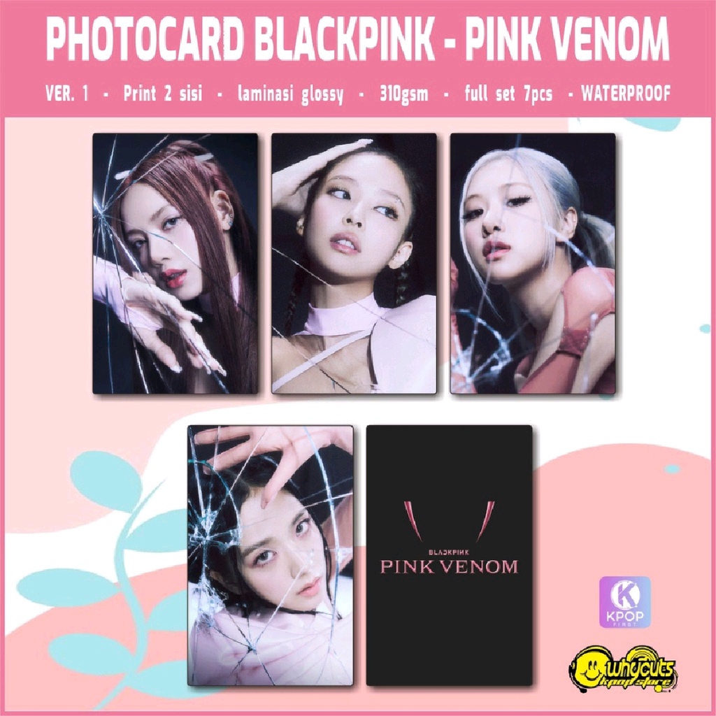 Jual PHOTOCARD SET PC KPOP BLACKPINK PINK VENOM // PRINT 2 SISI GLOSSY | Shopee Indonesia