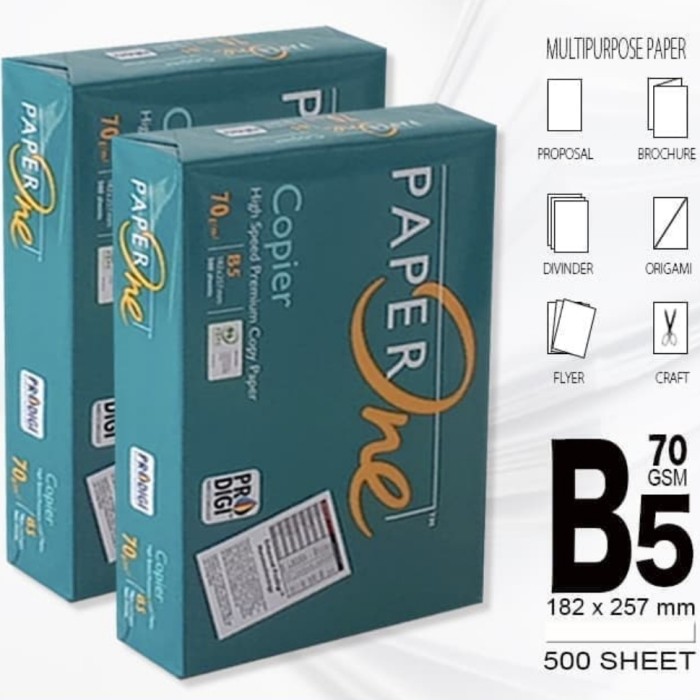 Jual Paper One B5 75 Gram/Paper one B5 75 Gram/ Kertas HVS B5 (1 Rim ...