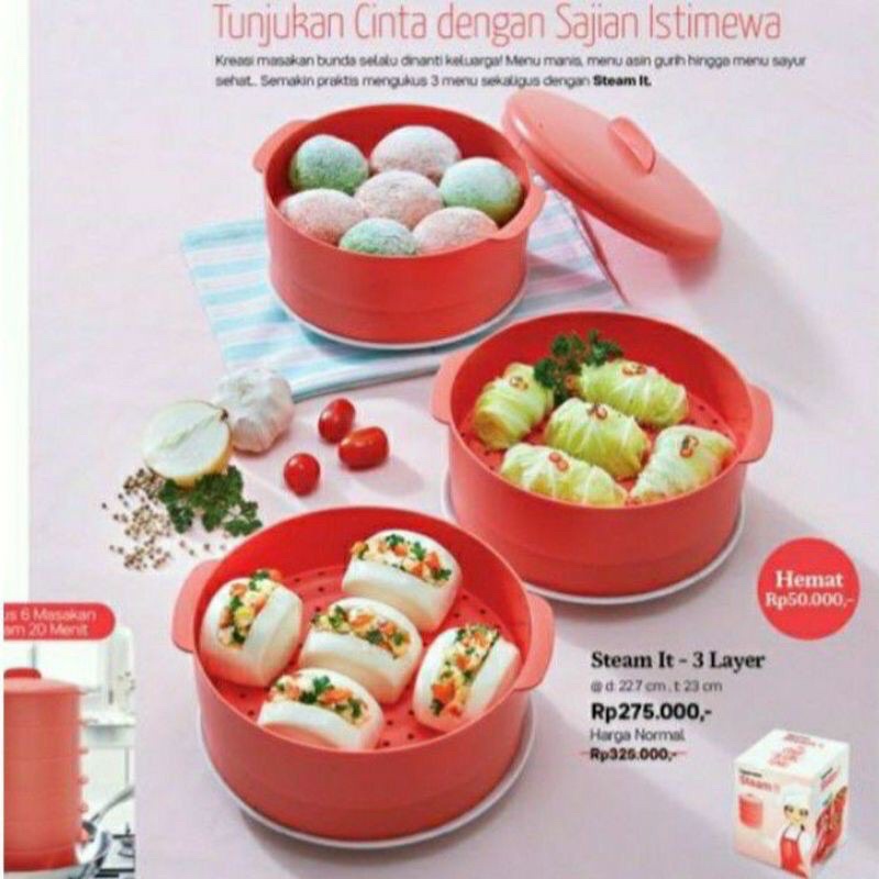 Jual Tupperware Steamit 3 layer alat kukus | Shopee Indonesia