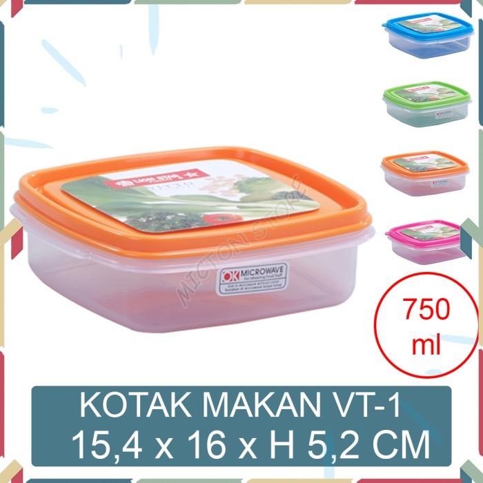 Jual MICTON Lion Star Kotak Makan Plastik Lunch Box Vitto Sealware VT-1 ...