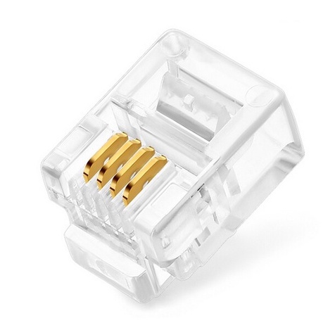 Jual Pin RJ11 4P4C /Konektor Telefon RG11 /Connector Telepon 4 Pin RJ ...