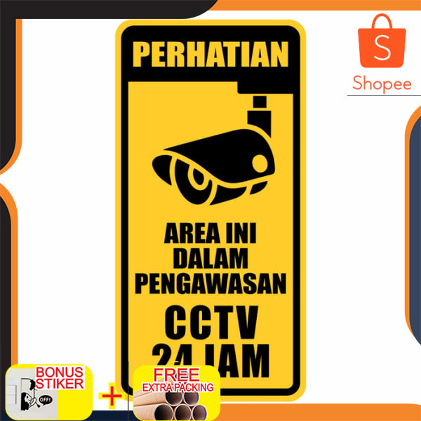 Jual Rambu Sign Plang Pengawasan CCTV 40cm x 20cm Plat Alumunium Elegan ...