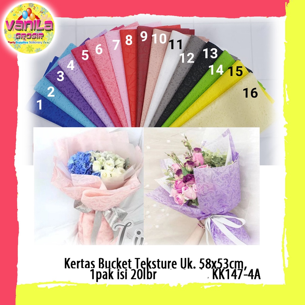 Jual (20Lembar) Kertas bucket Texture, Flower wrapping Texture ...