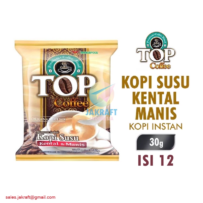 Jual (12 Pcs) TOP Coffee SKM Kopi Susu Kental Manis Renceng isi 12 Sachet @30gr Kopi Bubuk ...