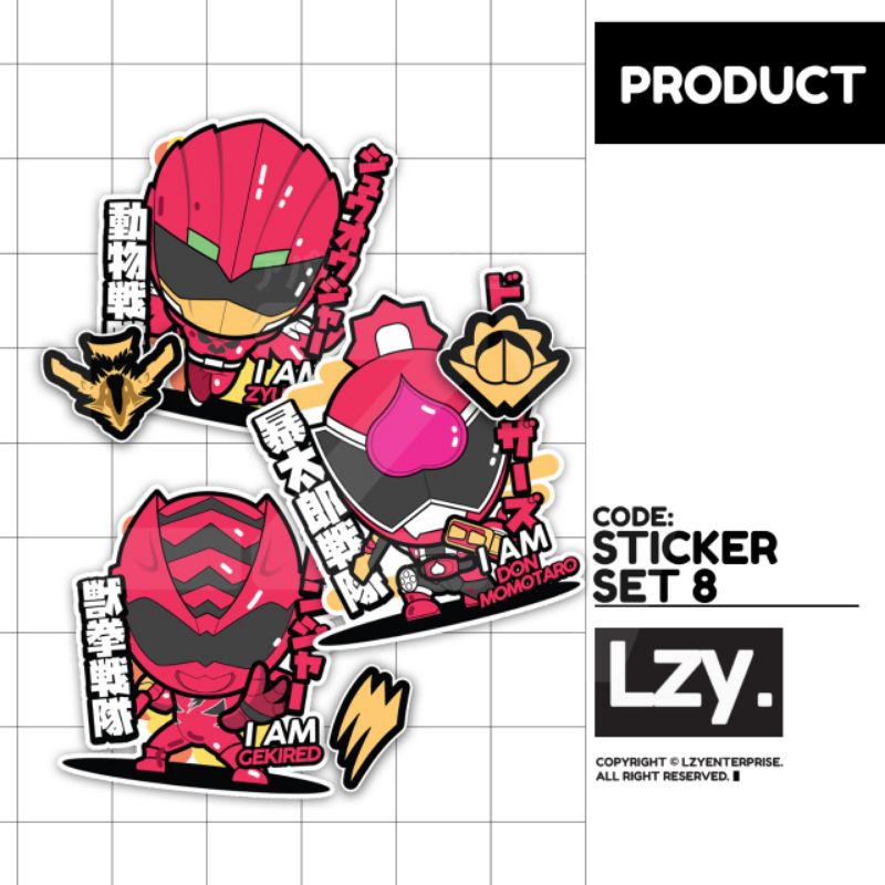 Jual STICKER SET 8 SUPER SENTAI (ST-008) | Shopee Indonesia