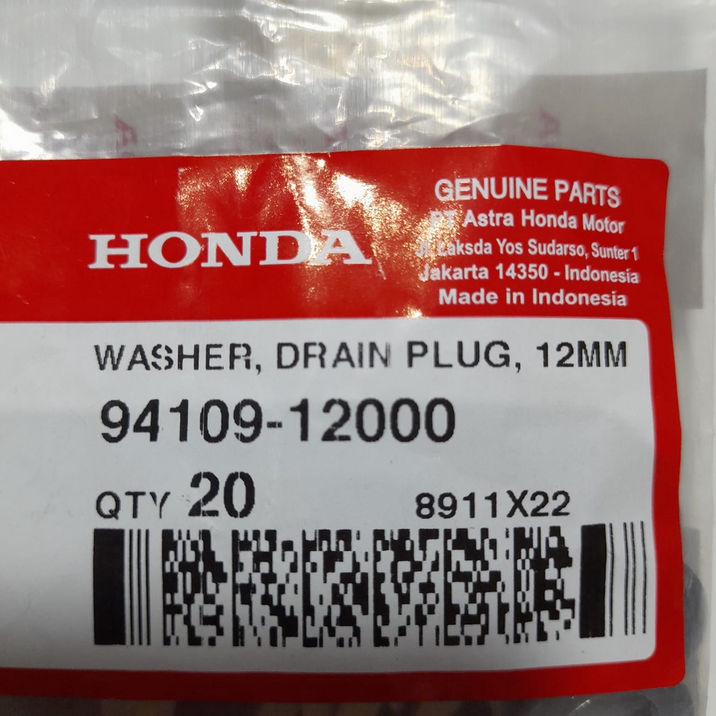 Jual Washer Drain Plug Ring Baut Tap Honda 12MM CBR 150 & PCX 150 K97 ...
