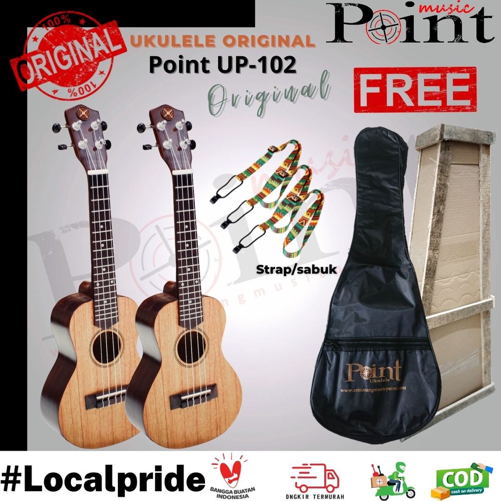 Jual Alat Musik Gitar Ukulele senar 4 Original Point UP-102 | Shopee Indonesia