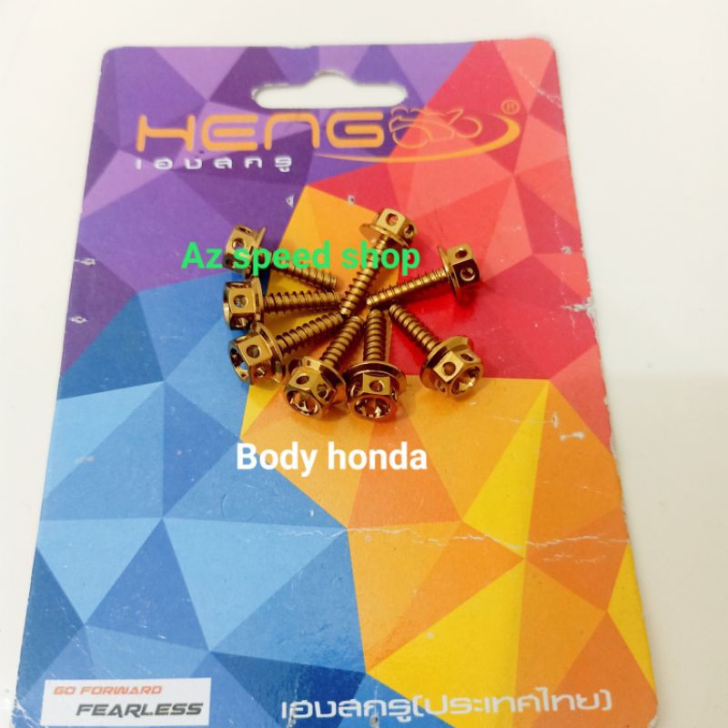 Jual baut body probolt gold flower drat kasar honda beat, scoopy, vario heng thailand harga ...
