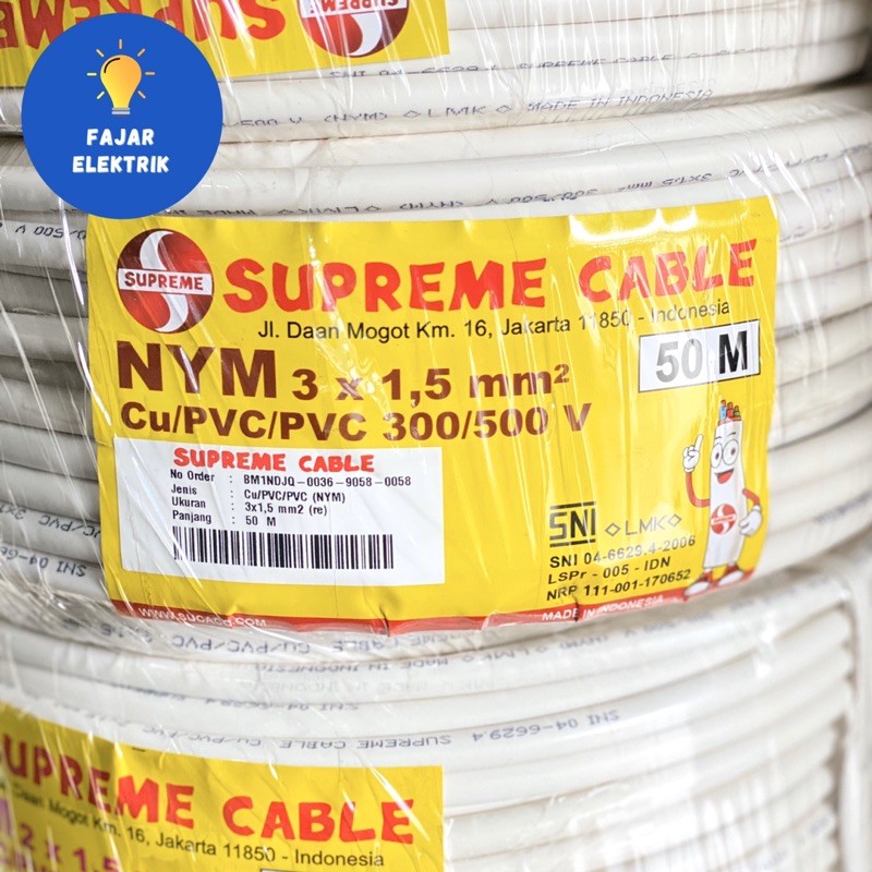 Jual KABEL SUPREME NYM 3X1,5 (PERMETER) | Shopee Indonesia