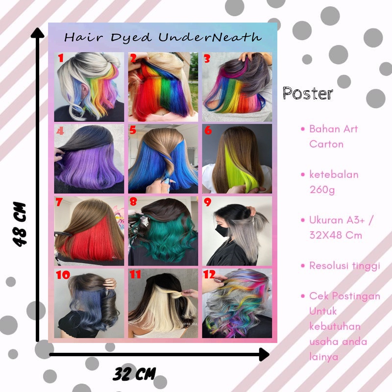 Jual poster salon / poster warna rambut wanita terbaru / poster salon ...