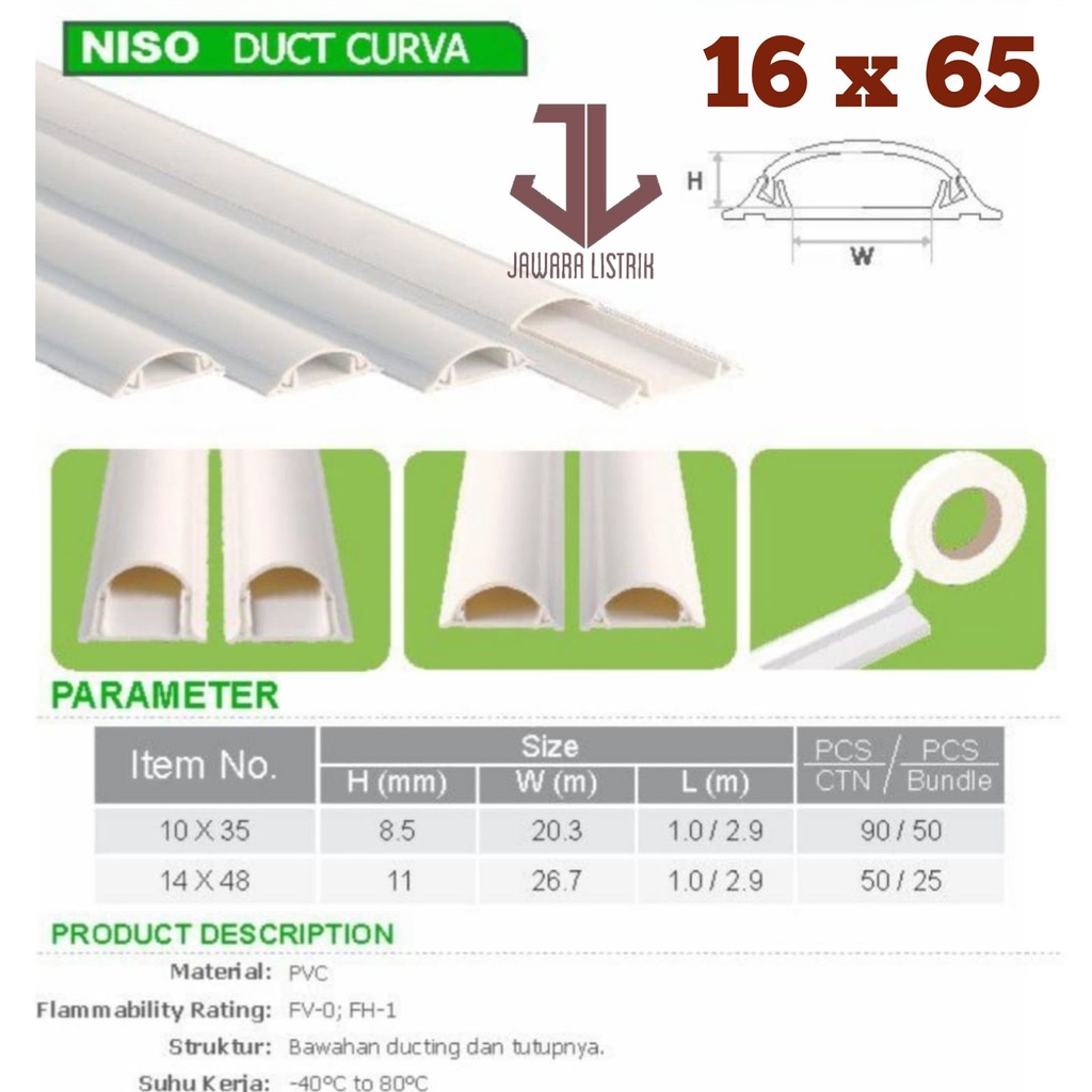 Jual niso cable floor duct tape tc kabel lantai 16x65 mm 1 meter ...