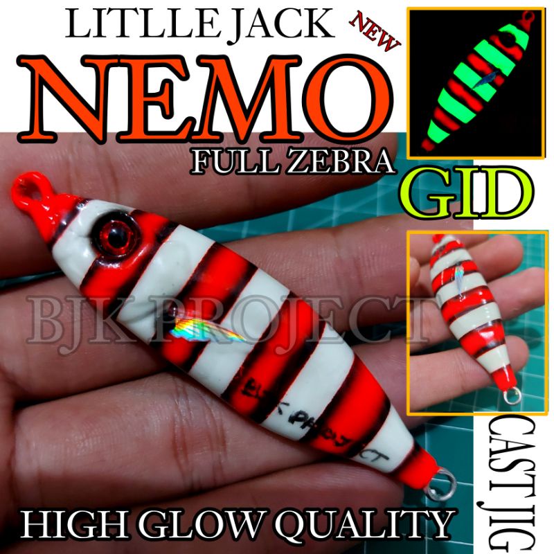 Jual METAL JIG LITTLE JACK NEMO 80g FULL GID ZEBRA CAST JIG | Shopee ...