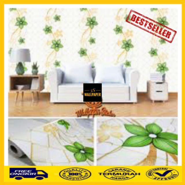 Jual Wallpaper Dinding Ruang Tamu Salur Polkadot Hijau Pink Bata Hk Wallpaper Wallpaper Sticker ...