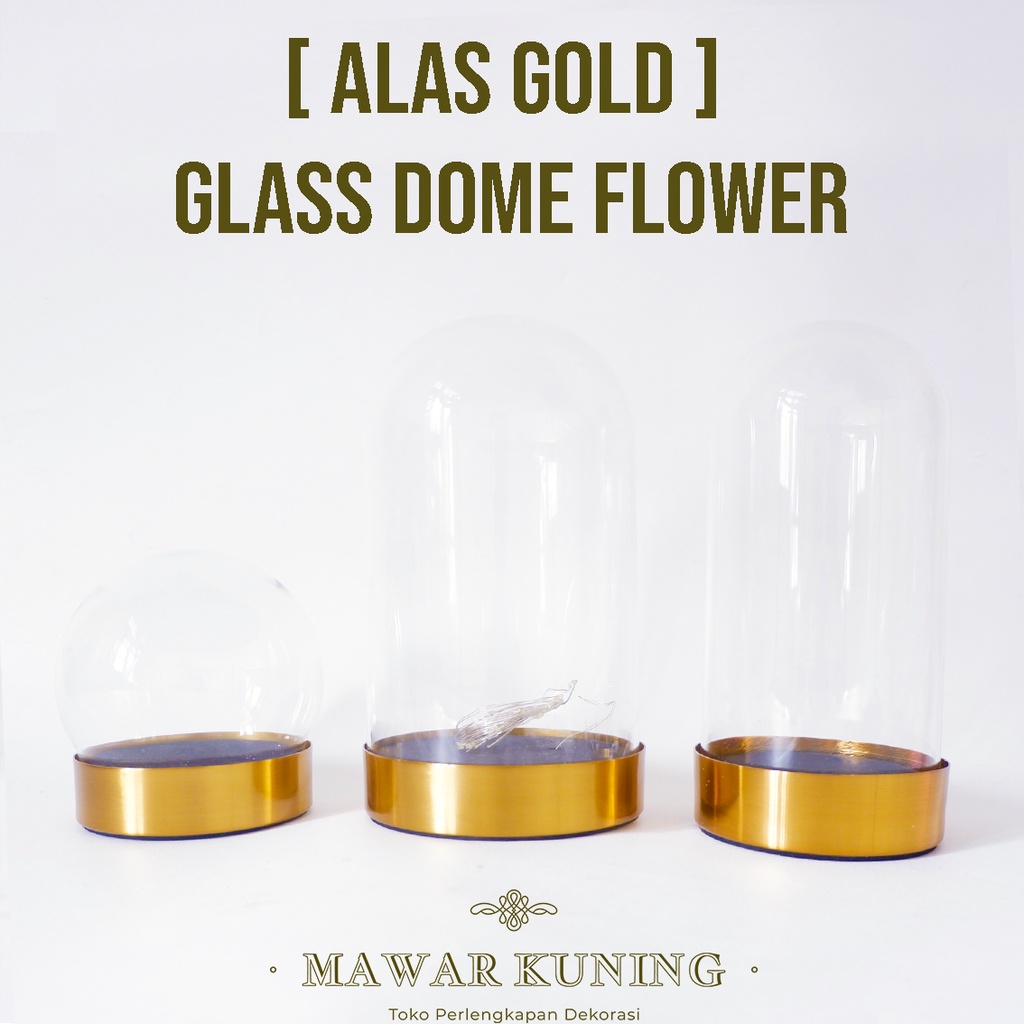 Jual [ Alas Gold ] Glass Dome Flower / Gelas Kaca Bunga | Shopee Indonesia
