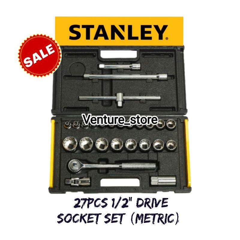 Jual Stanley | Kunci Socket Set 1/2" DR 12pt 27pcs | 86-477 | Shopee ...