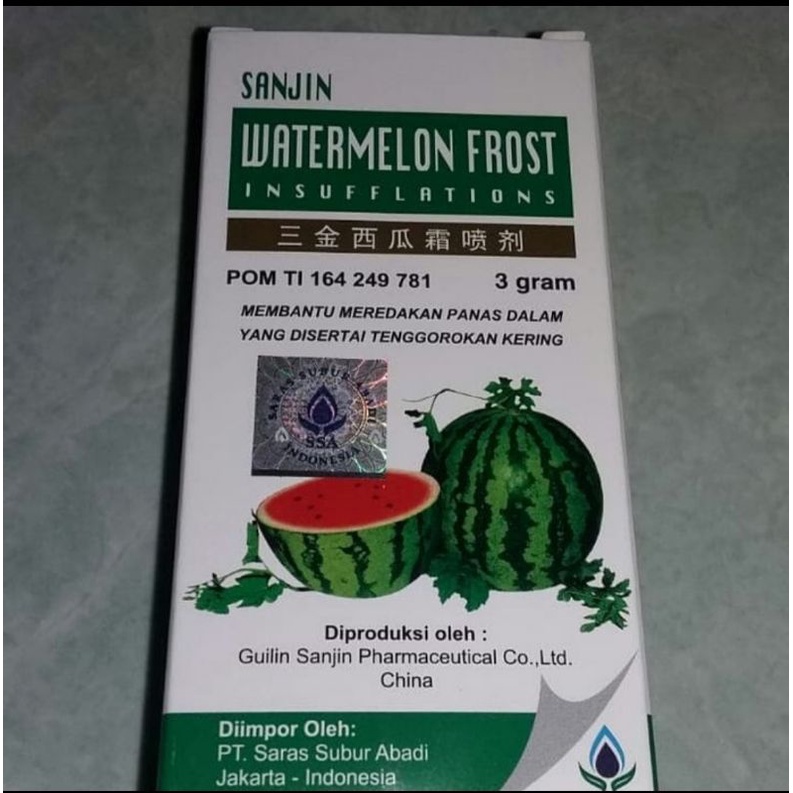 Jual Sanjin Watermelon Frost insufflations isi 3 gram - obat sariawan ...