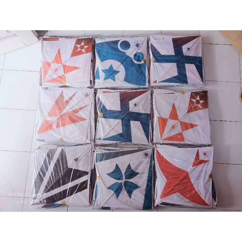 Jual Layangan sablon kertas putih uk.58 (isi 50pcs) asli Sukabumi ...