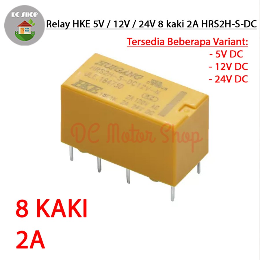 Jual Relay 5V 12V 24V HKE HRS2H 8 pin kaki HRS2H-S DC5V DC12V DC24V HUIGANG | Shopee Indonesia