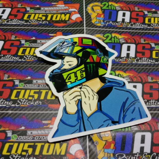 Jual Sticker printing orang pakai helm stiker printing | Shopee Indonesia