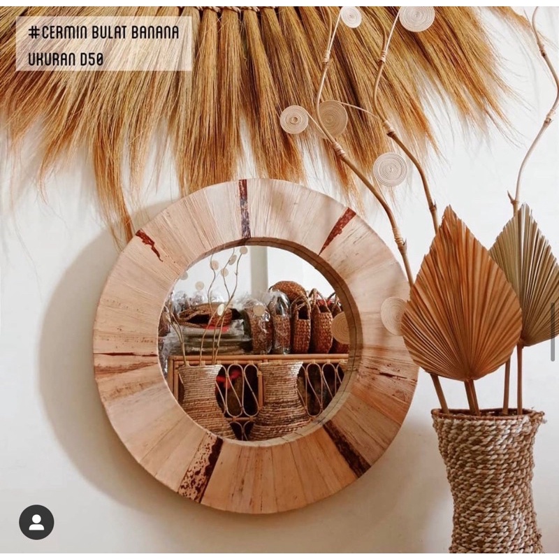 Jual Cermin pelepah/Daun/Enceng gondok diameter 60cm | Shopee Indonesia