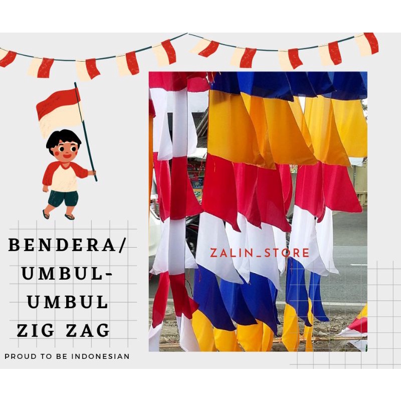 Jual BENDERA UMBUL-UMBUL ZIG ZAG/GERGAJI 8 MATA MERAH PUTIH/WARNA WARNI POLOS | Shopee Indonesia