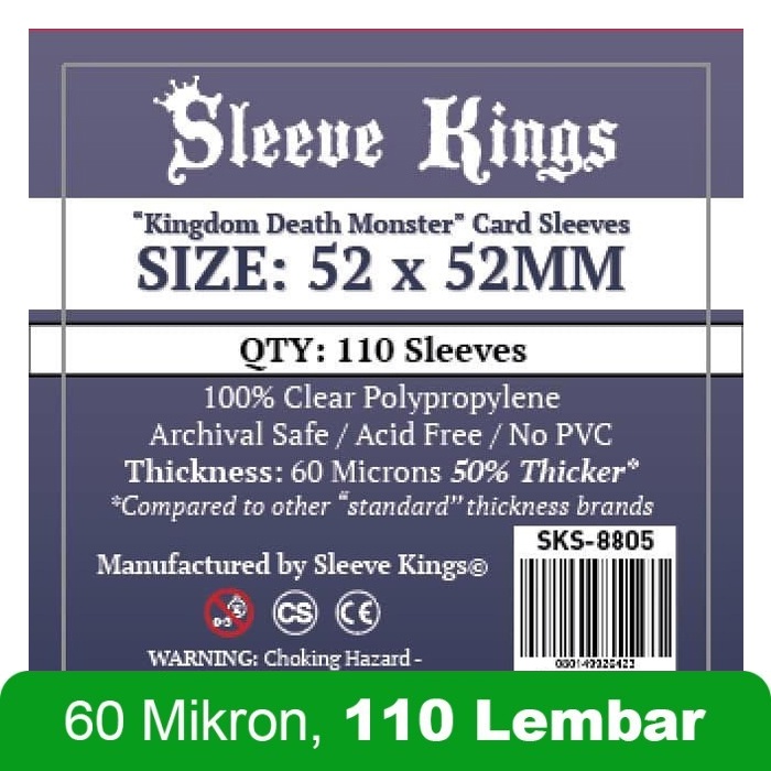 Jual Sleeve Kings Card Sleeves "Kingdom Death Monster" 52x52 mm (8805 ...