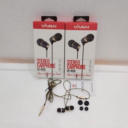 Jual Headset Earphone Stereo VIVAN VE-M30 Stereo Earphone & Crystal ...