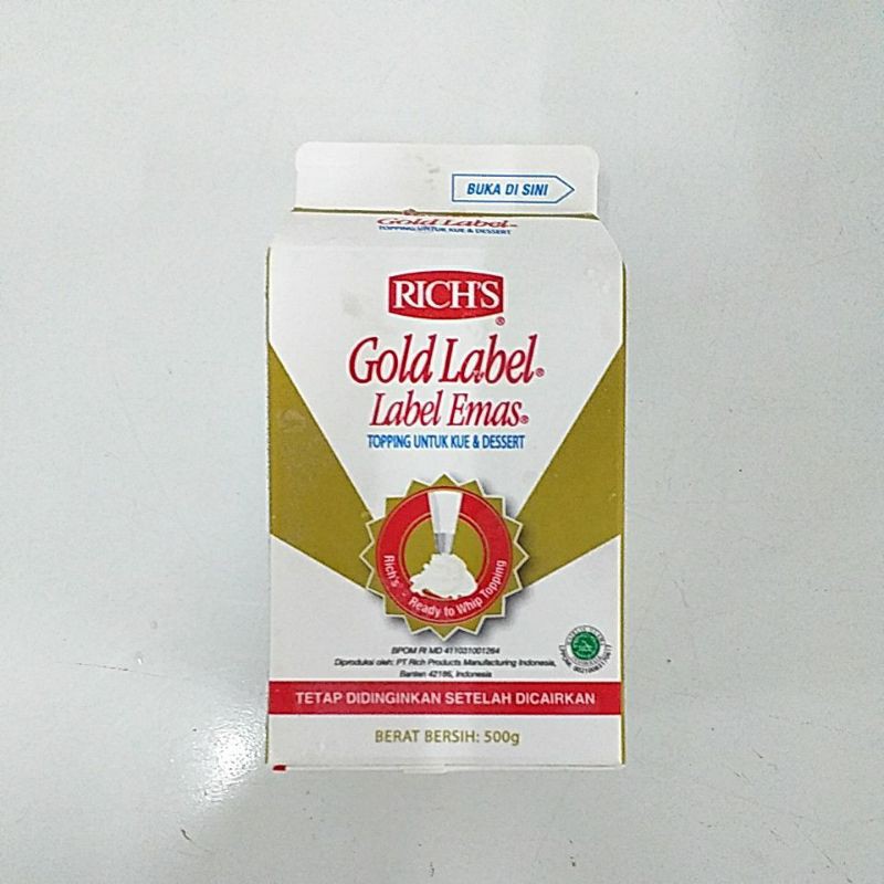 Jual Rich Gold Label Emas / Topping Untuk Kue & Dessert 500gr | Shopee ...