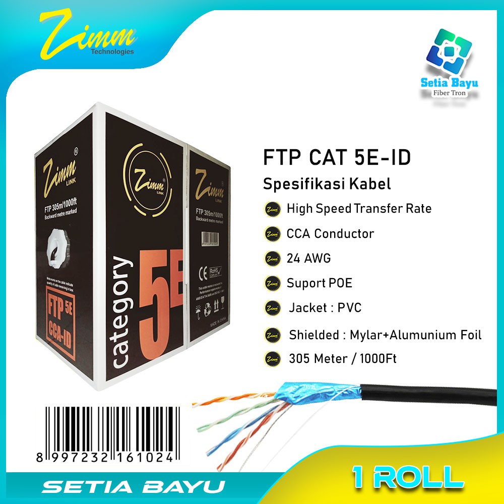 Jual Kabel Lan Cat 5e FTP UTP STP 1 roll 305 meter kabel Lan STP UTP ...