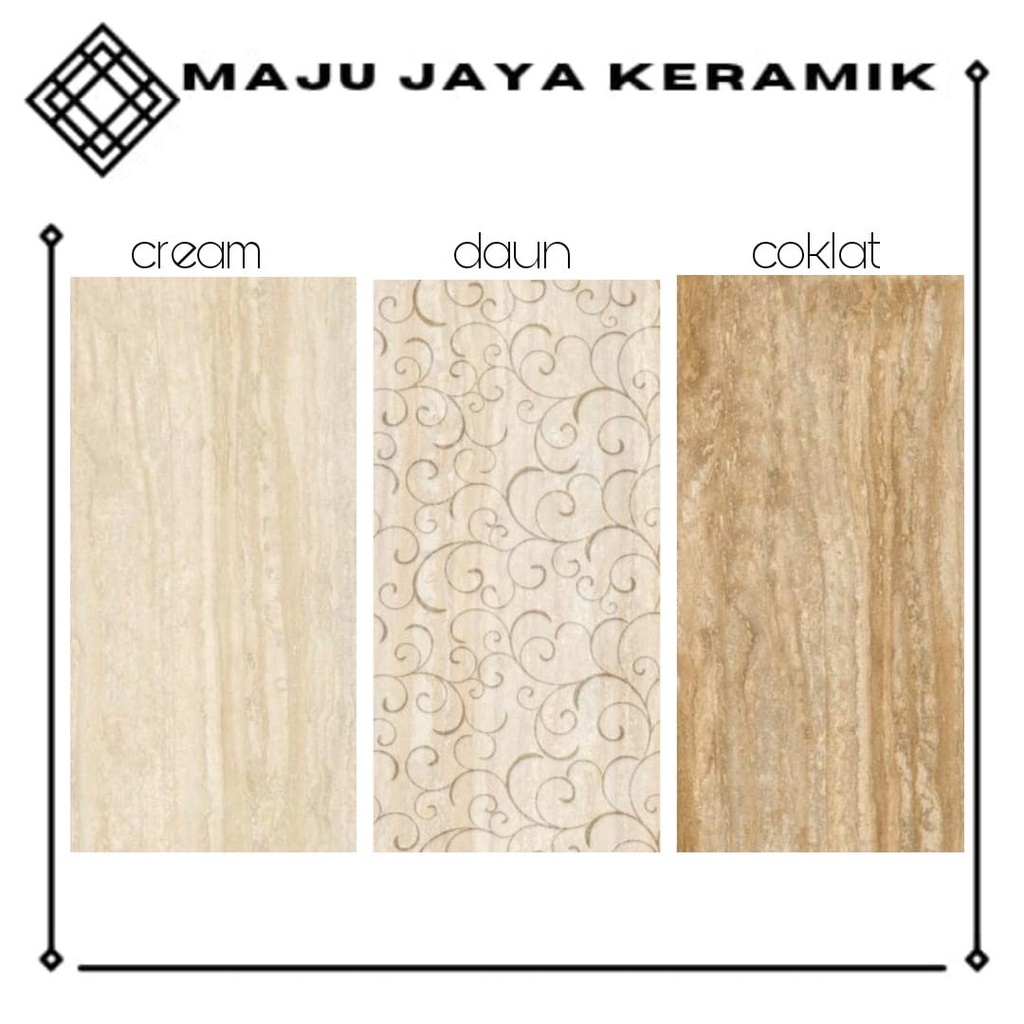Jual KERAMIK DINDING GLOSSY 30X60 CREAM DAUN COKLAT | KERAMIK KAMAR ...