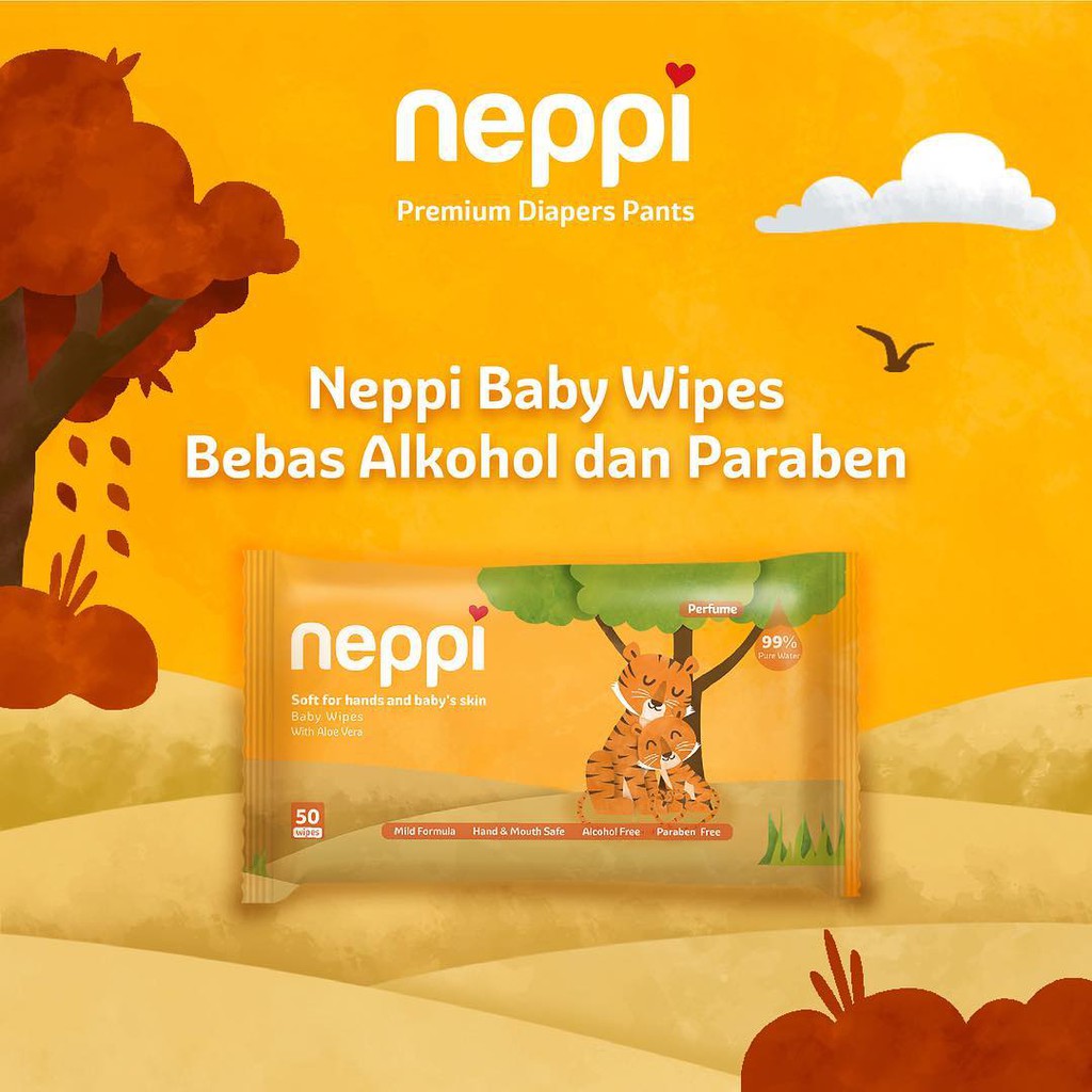 Jual Neppi Wipes Parfum 50 sheets Tissue Basah | Shopee Indonesia