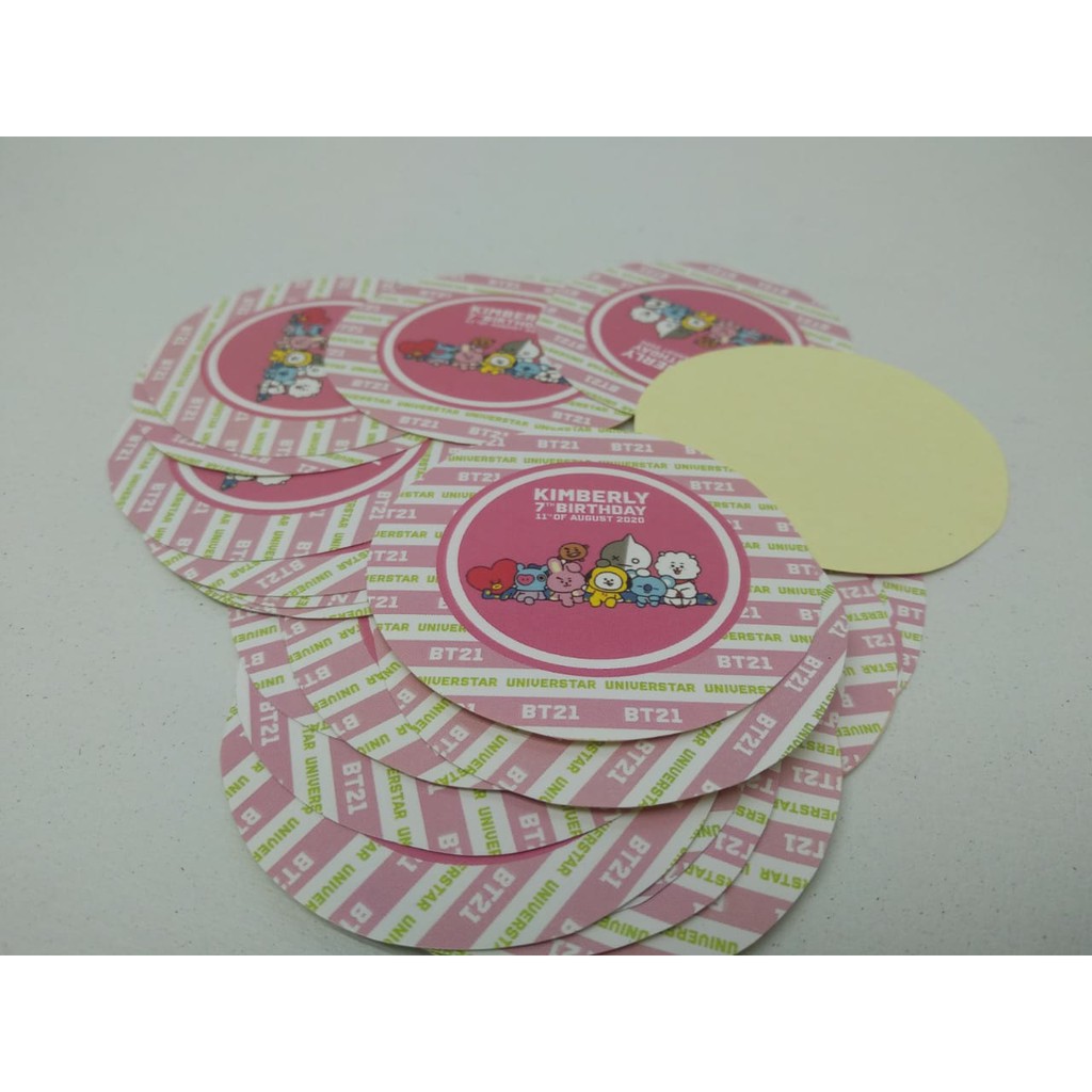 Jual Stiker Pudding / Label pudding Custom Karakter BT21 | Shopee Indonesia