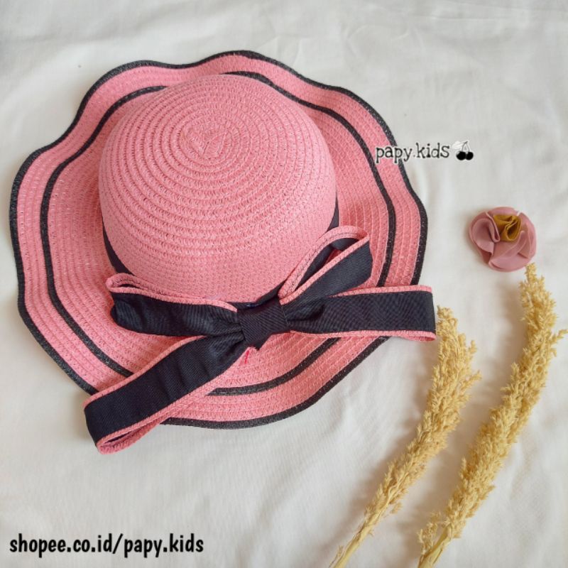 Jual Topi pantai gelombang pita tebal Anak PG26/ Topi pantai anak gelombang / Topi pantai anak ...