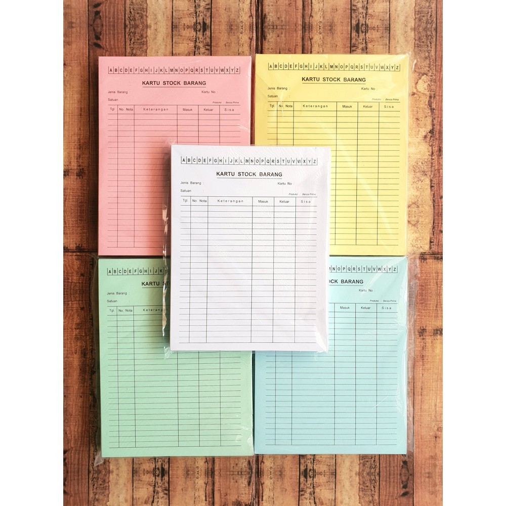 Jual Kartu Stok Barang Bolak Balik Bisa Pakai - Stock Card A5 Warna ...